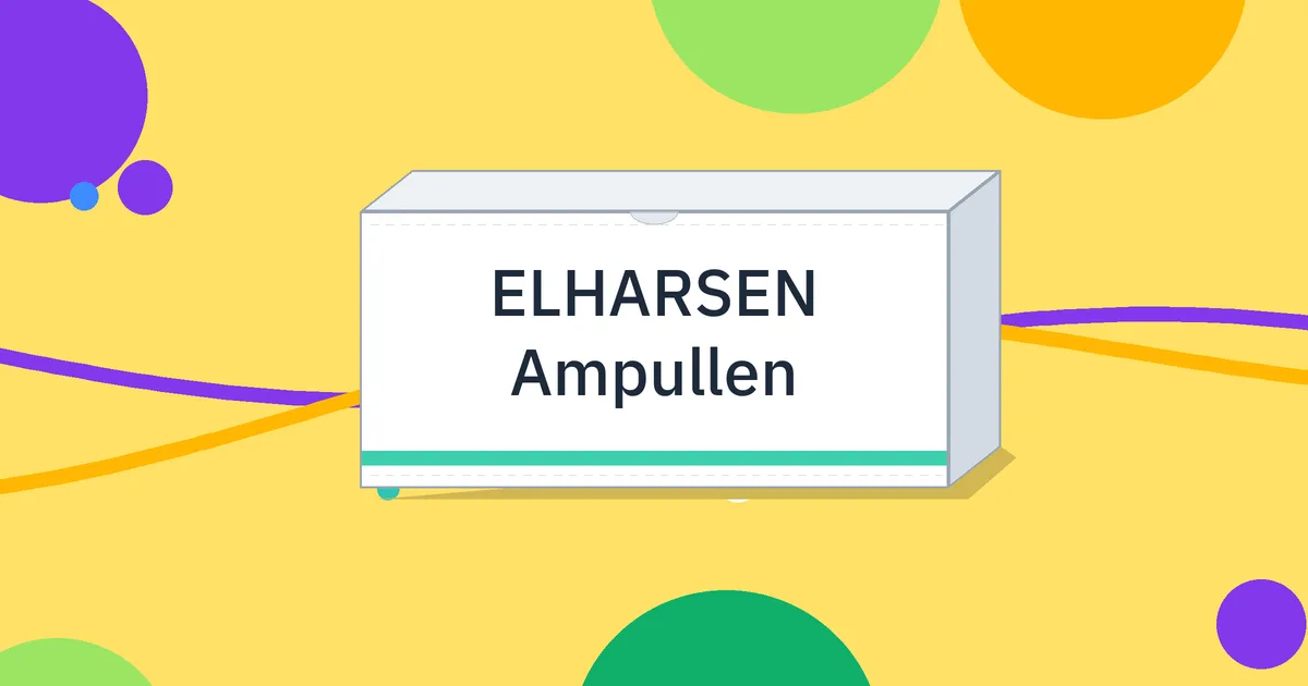 Symbolbild: Packung mit der Aufschrift ELHARSEN Ampullen (PZN 04190049) – Verfügbarkeit und Bezug in Apotheken in Frankfurt am Main