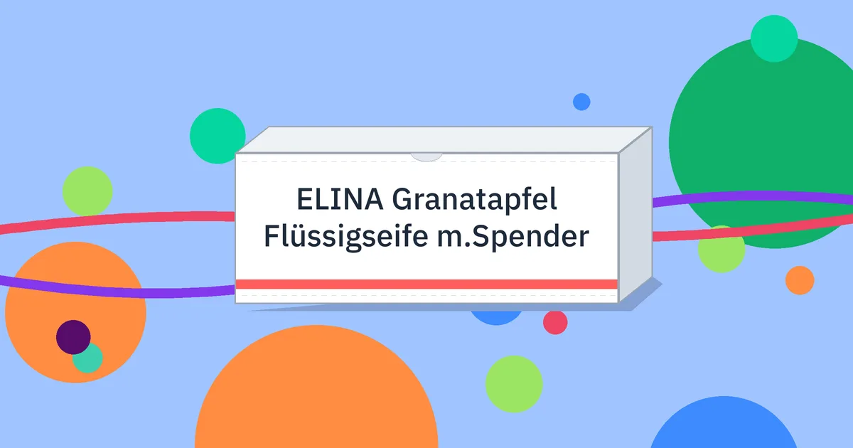 Symbolbild: Packung mit der Aufschrift ELINA Granatapfel Flüssigseife m.Spender (PZN 11242410) – Verfügbarkeit und Bezug in Apotheken in Frankfurt am Main