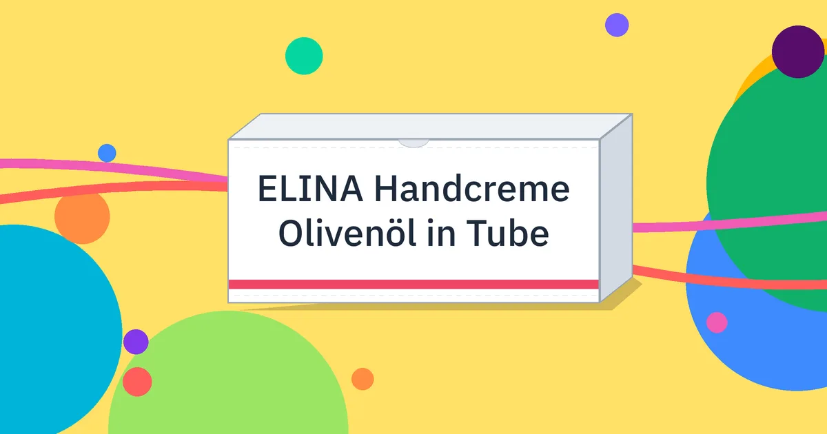 Symbolbild: Packung mit der Aufschrift ELINA Handcreme Olivenöl in Tube (PZN 11521788) – Verfügbarkeit und Bezug in Apotheken in Frankfurt am Main
