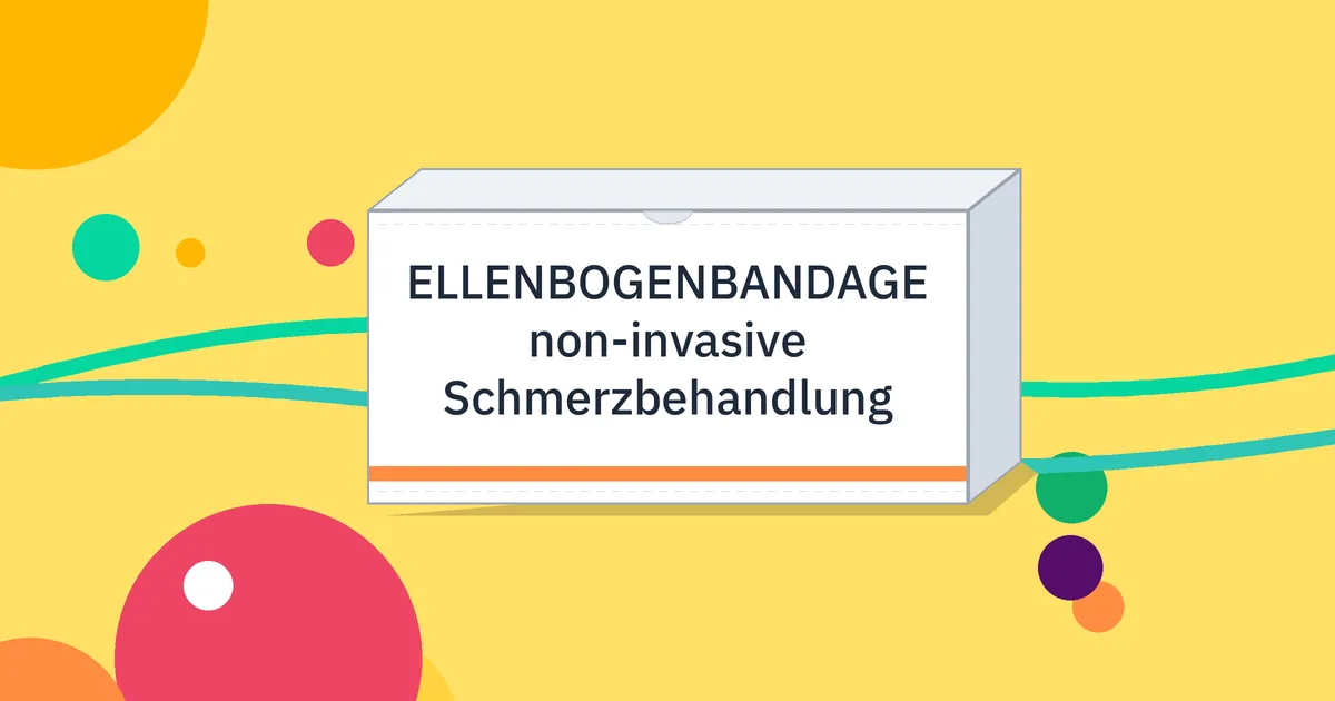 Symbolbild: Packung mit der Aufschrift ELLENBOGENBANDAGE non-invasive Schmerzbehandlung (PZN 09917941) – Verfügbarkeit und Bezug in Apotheken in Frankfurt am Main