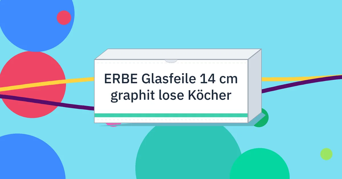 Symbolbild: Packung mit der Aufschrift ERBE Glasfeile 14 cm graphit lose Köcher (PZN 20545954) – Verfügbarkeit und Bezug in Apotheken in Frankfurt am Main