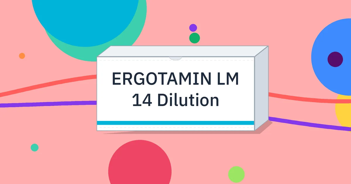 Symbolbild: Packung mit der Aufschrift ERGOTAMIN LM 14 Dilution (PZN 12844878) – Verfügbarkeit und Bezug in Apotheken in Frankfurt am Main
