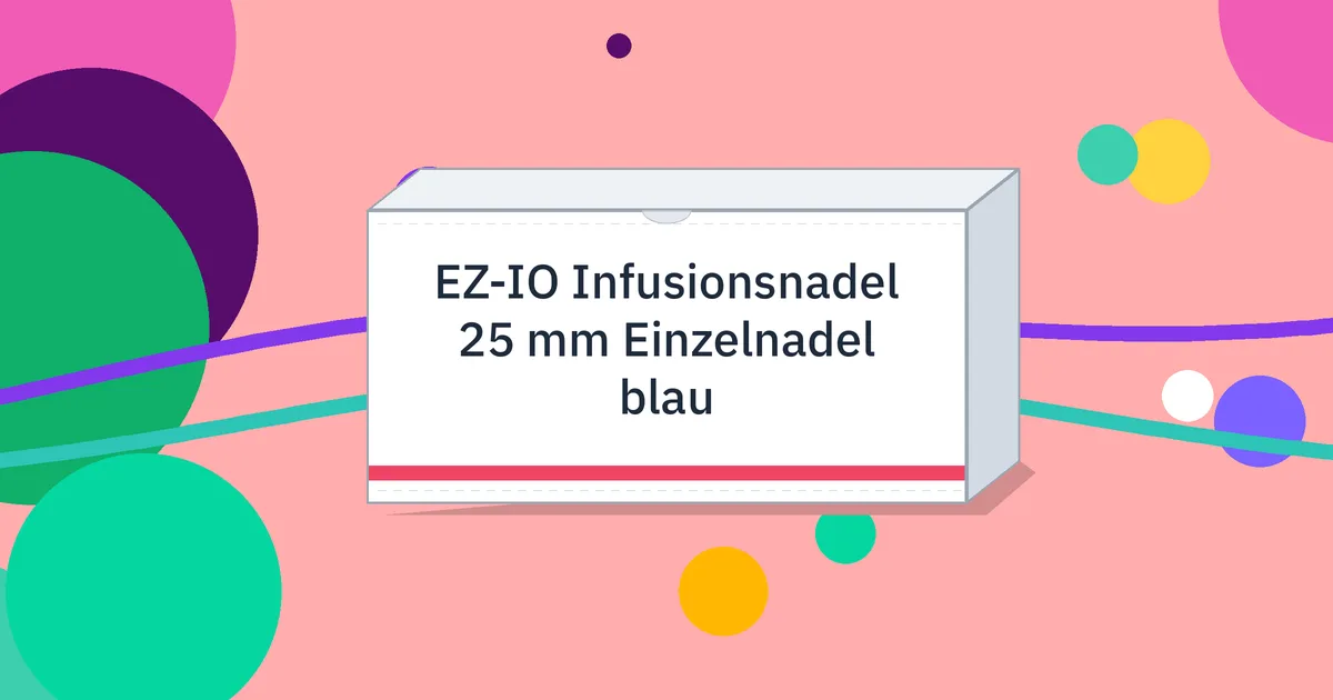 Symbolbild: Packung mit der Aufschrift EZ-IO Infusionsnadel 25 mm Einzelnadel blau (PZN 15404915) – Verfügbarkeit und Bezug in Apotheken in Frankfurt am Main