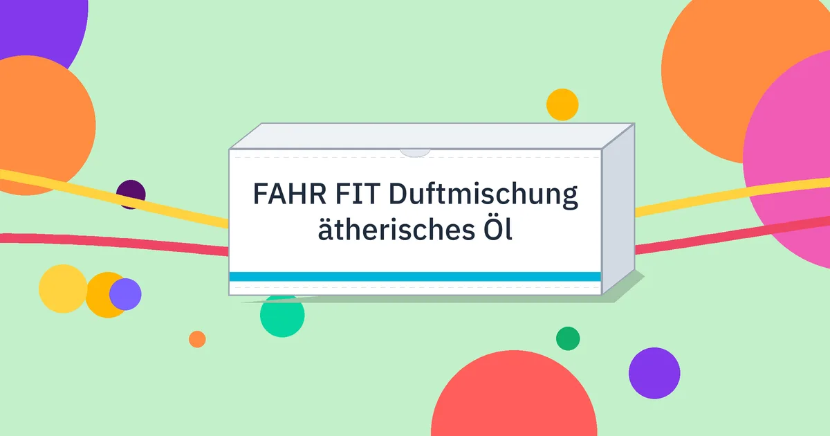 Symbolbild: Packung mit der Aufschrift FAHR FIT Duftmischung ätherisches Öl (PZN 15394430) – Verfügbarkeit und Bezug in Apotheken in Frankfurt am Main