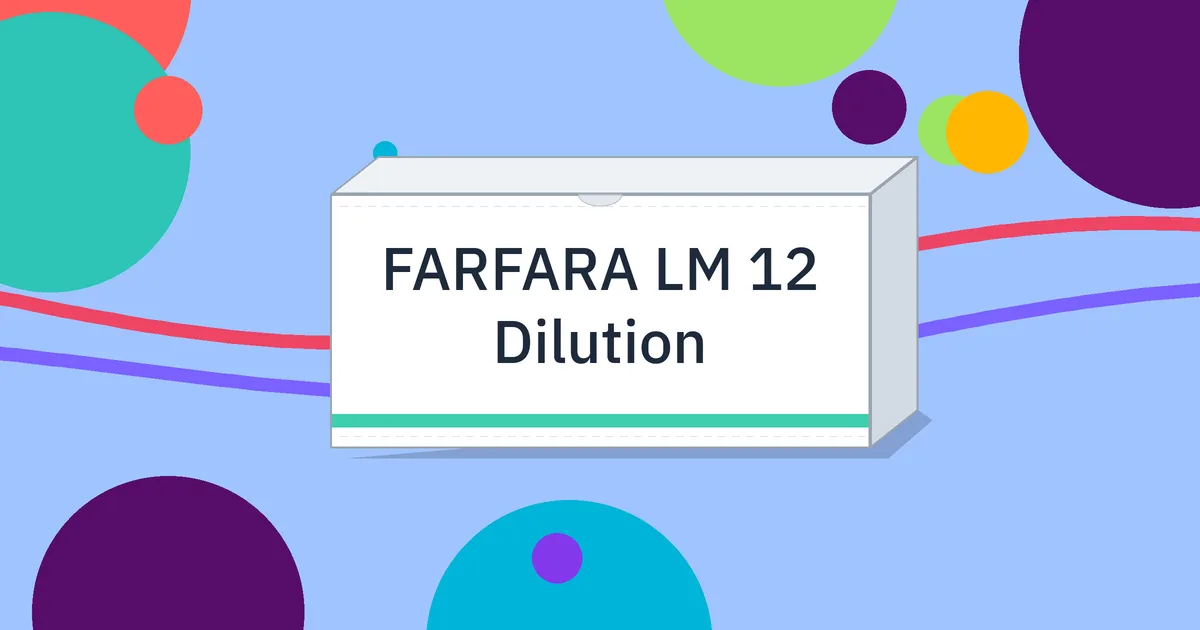 Symbolbild: Packung mit der Aufschrift FARFARA LM 12 Dilution (PZN 13487417) – Verfügbarkeit und Bezug in Apotheken in Frankfurt am Main