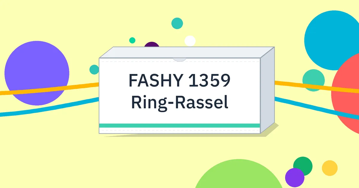 Symbolbild: Packung mit der Aufschrift FASHY 1359 Ring-Rassel (PZN 12375857) – Verfügbarkeit und Bezug in Apotheken in Frankfurt am Main