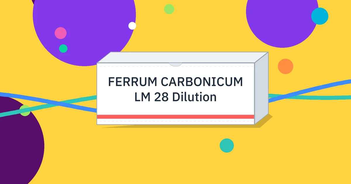 Symbolbild: Packung mit der Aufschrift FERRUM CARBONICUM LM 28 Dilution (PZN 12848178) – Verfügbarkeit und Bezug in Apotheken in Frankfurt am Main