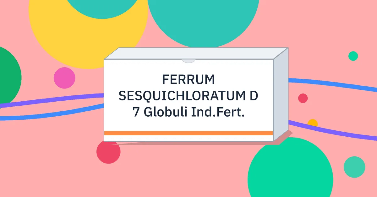 Symbolbild: Packung mit der Aufschrift FERRUM SESQUICHLORATUM D 7 Globuli Ind.Fert. (PZN 17732859) – Verfügbarkeit und Bezug in Apotheken in Frankfurt am Main