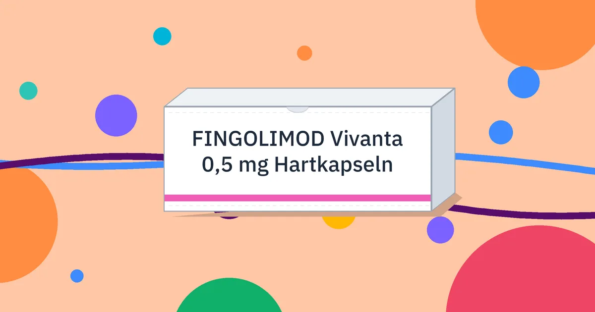 Symbolbild: Packung mit der Aufschrift FINGOLIMOD Vivanta 0,5 mg Hartkapseln (PZN 18159876) – Verfügbarkeit und Bezug in Apotheken in Frankfurt am Main