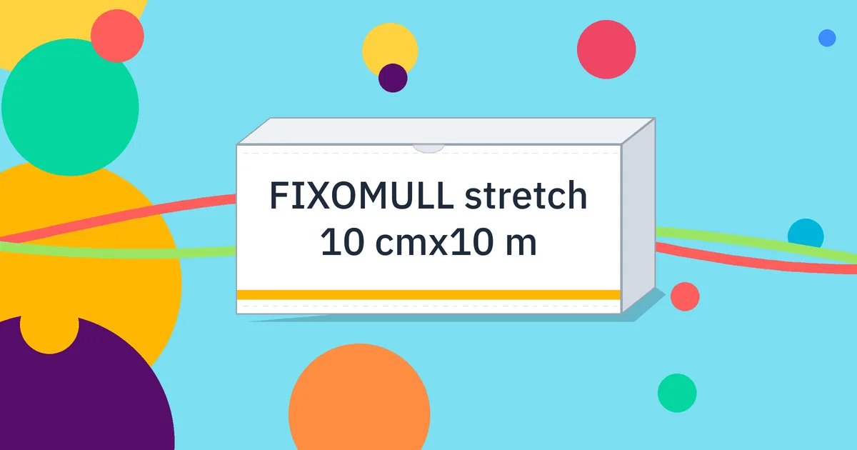 Symbolbild: Packung mit der Aufschrift FIXOMULL stretch 10 cmx10 m (PZN 17512135) – Verfügbarkeit und Bezug in Apotheken in Frankfurt am Main