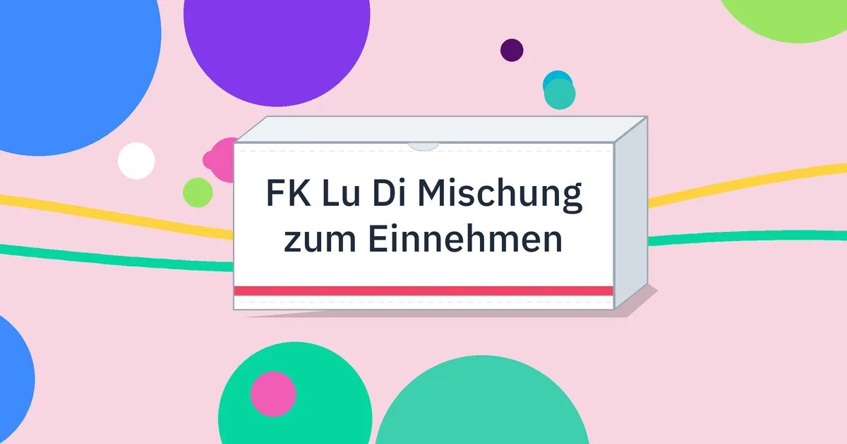 Symbolbild: Packung mit der Aufschrift FK Lu Di Mischung zum Einnehmen (PZN 08490854) – Verfügbarkeit und Bezug in Apotheken in Frankfurt am Main