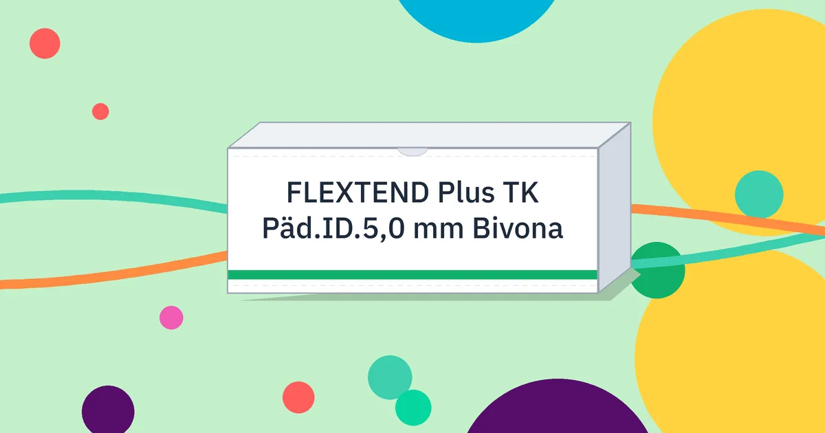 Symbolbild: Packung mit der Aufschrift FLEXTEND Plus TK Päd.ID.5,0 mm Bivona (PZN 02249494) – Verfügbarkeit und Bezug in Apotheken in Frankfurt am Main