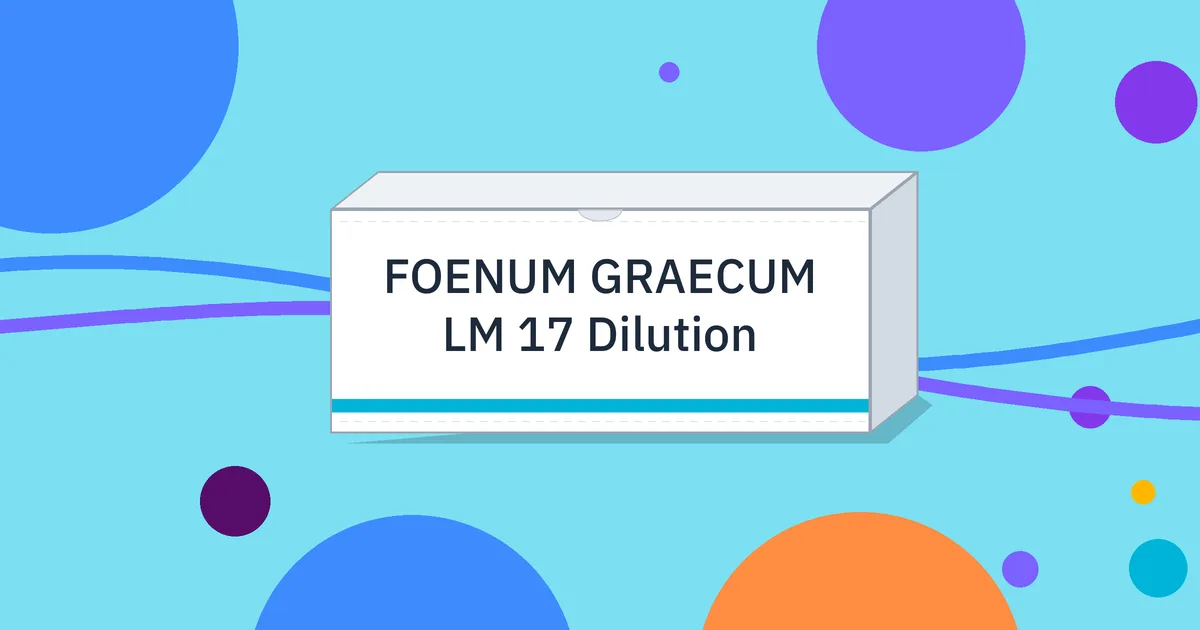 Symbolbild: Packung mit der Aufschrift FOENUM GRAECUM LM 17 Dilution (PZN 13490247) – Verfügbarkeit und Bezug in Apotheken in Frankfurt am Main