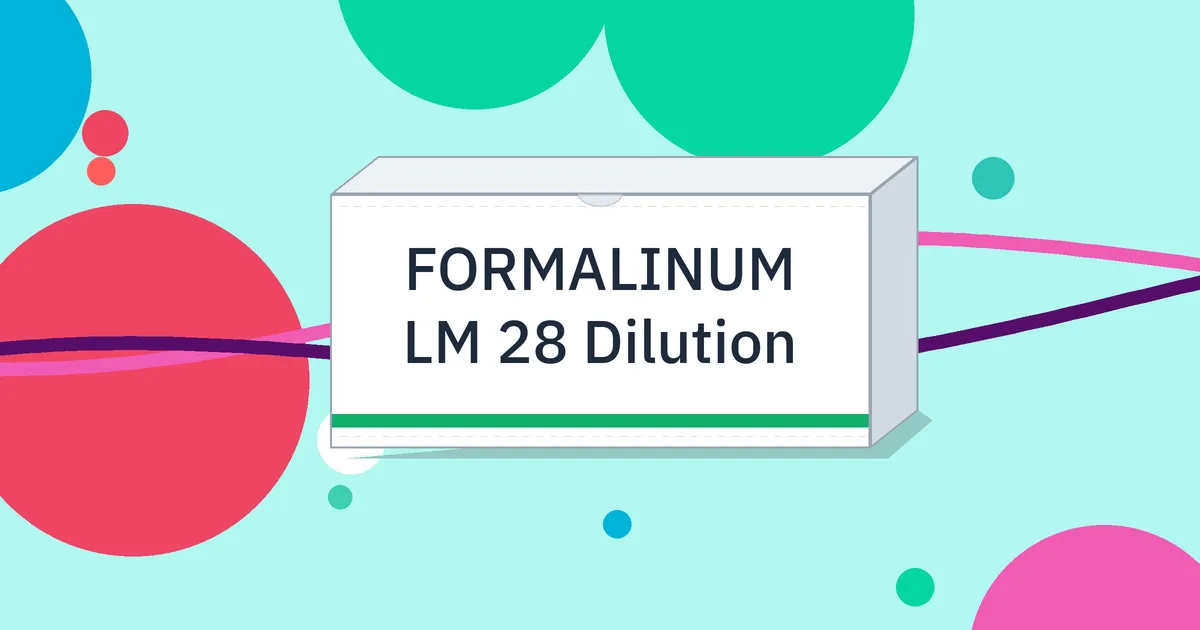 Symbolbild: Packung mit der Aufschrift FORMALINUM LM 28 Dilution (PZN 12873779) – Verfügbarkeit und Bezug in Apotheken in Frankfurt am Main