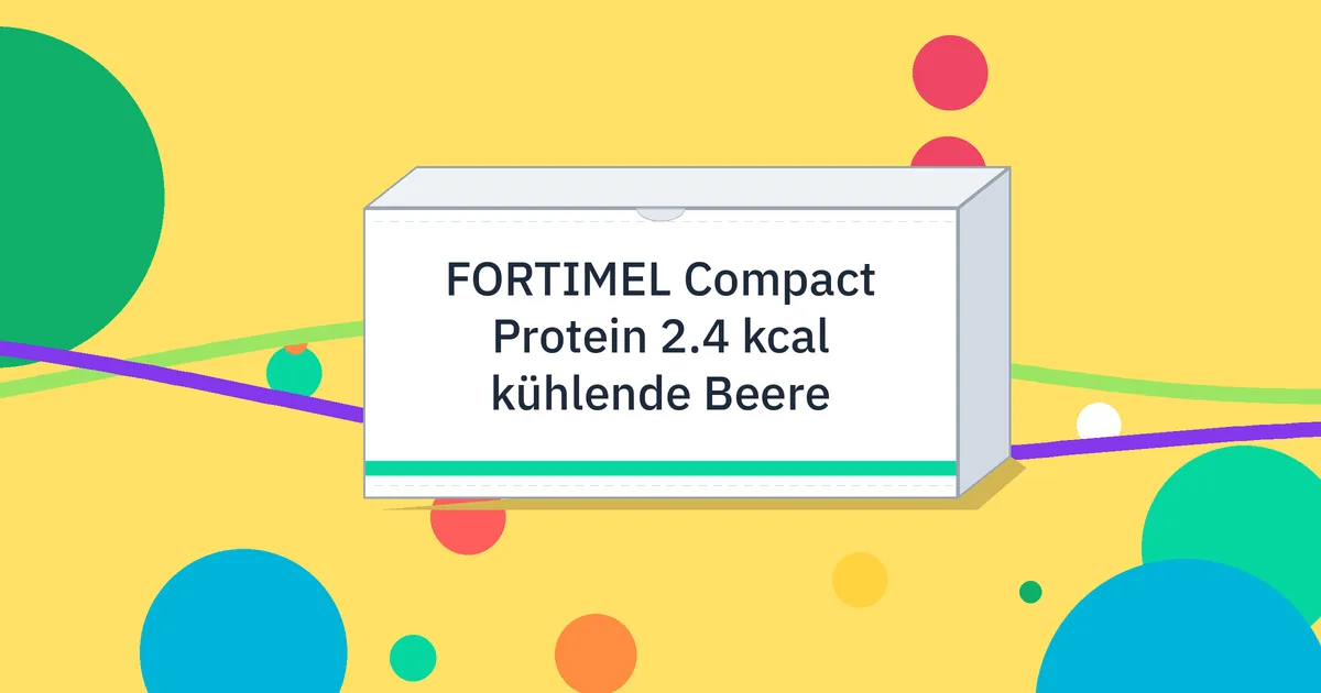 Symbolbild: Packung mit der Aufschrift FORTIMEL Compact Protein 2.4 kcal kühlende Beere (PZN 20055055) – Verfügbarkeit und Bezug in Apotheken in Frankfurt am Main