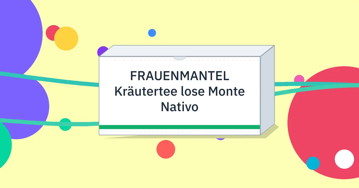 Symbolbild: Packung mit der Aufschrift FRAUENMANTEL Kräutertee lose Monte Nativo (PZN 20349779) – Verfügbarkeit und Bezug in Apotheken in Frankfurt am Main