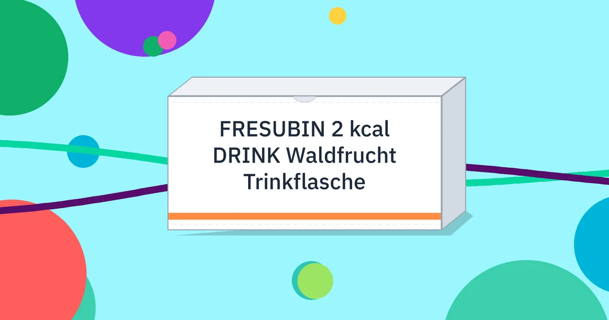 Symbolbild: Packung mit der Aufschrift FRESUBIN 2 kcal DRINK Waldfrucht Trinkflasche (PZN 19351966) – Verfügbarkeit und Bezug in Apotheken in Frankfurt am Main