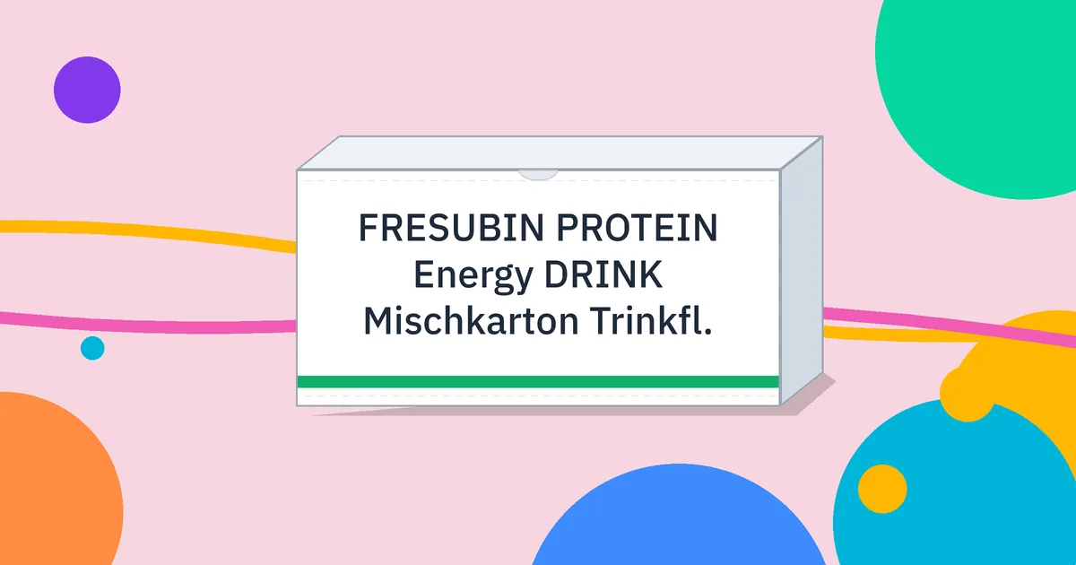 Symbolbild: Packung mit der Aufschrift FRESUBIN PROTEIN Energy DRINK Mischkarton Trinkfl. (PZN 07123964) – Verfügbarkeit und Bezug in Apotheken in Frankfurt am Main