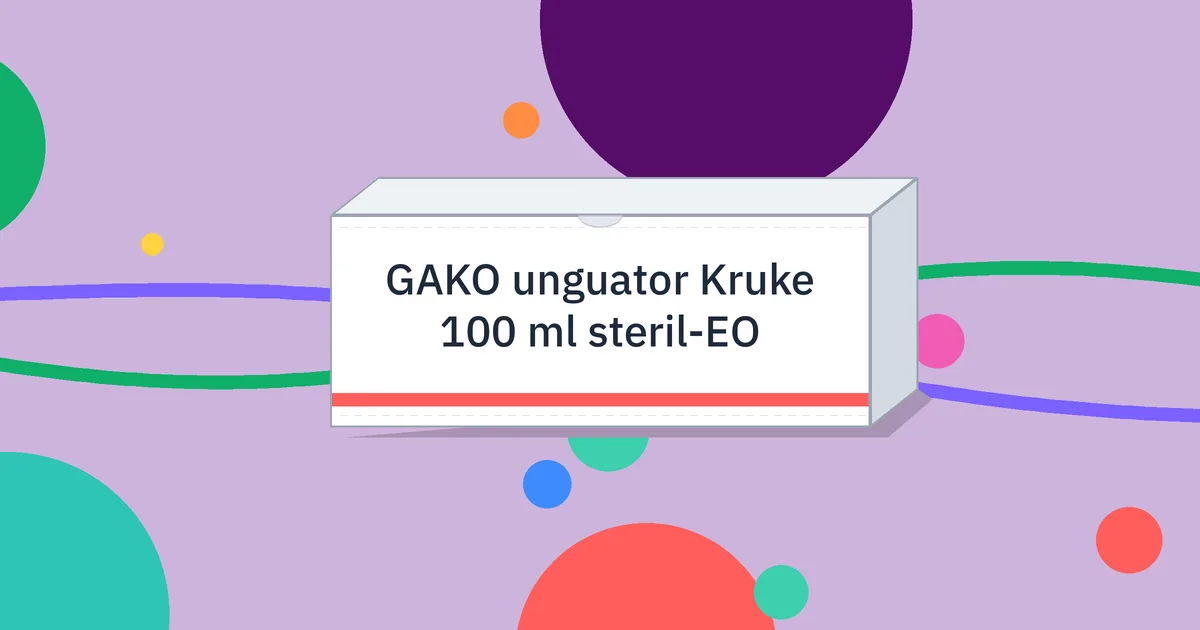 Symbolbild: Packung mit der Aufschrift GAKO unguator Kruke 100 ml steril-EO (PZN 17419588) – Verfügbarkeit und Bezug in Apotheken in Frankfurt am Main