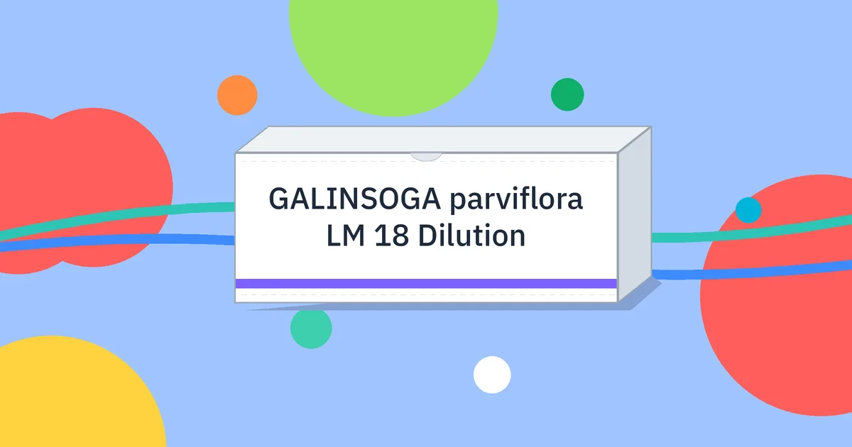 Symbolbild: Packung mit der Aufschrift GALINSOGA parviflora LM 18 Dilution (PZN 13496735) – Verfügbarkeit und Bezug in Apotheken in Frankfurt am Main