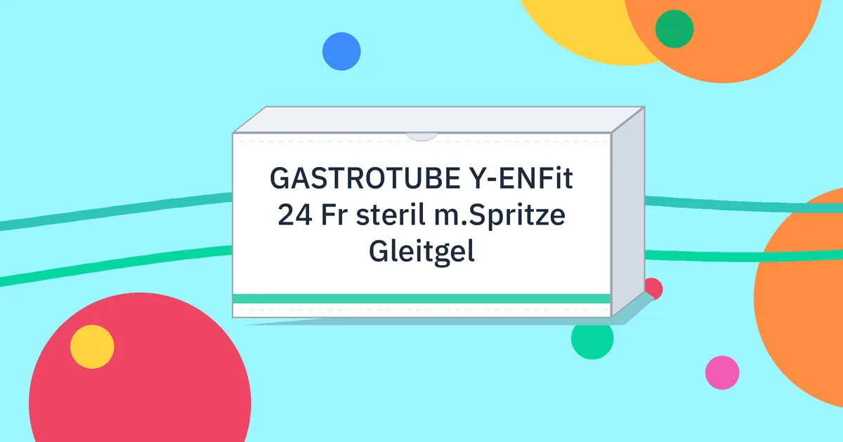 Symbolbild: Packung mit der Aufschrift GASTROTUBE Y-ENFit 24 Fr steril m.Spritze Gleitgel (PZN 16614721) – Verfügbarkeit und Bezug in Apotheken in Frankfurt am Main