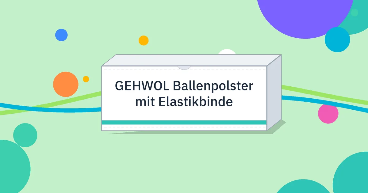 Symbolbild: Packung mit der Aufschrift GEHWOL Ballenpolster mit Elastikbinde (PZN 14129217) – Verfügbarkeit und Bezug in Apotheken in Frankfurt am Main
