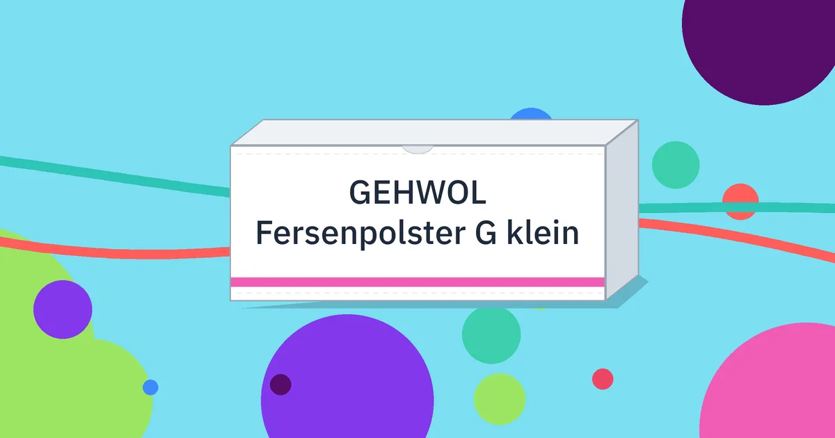 Symbolbild: Packung mit der Aufschrift GEHWOL Fersenpolster G klein (PZN 01281604) – Verfügbarkeit und Bezug in Apotheken in Frankfurt am Main