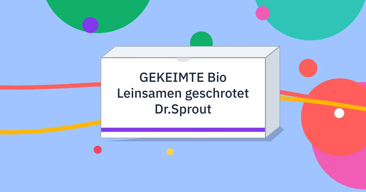 Symbolbild: Packung mit der Aufschrift GEKEIMTE Bio Leinsamen geschrotet Dr.Sprout (PZN 15633308) – Verfügbarkeit und Bezug in Apotheken in Frankfurt am Main