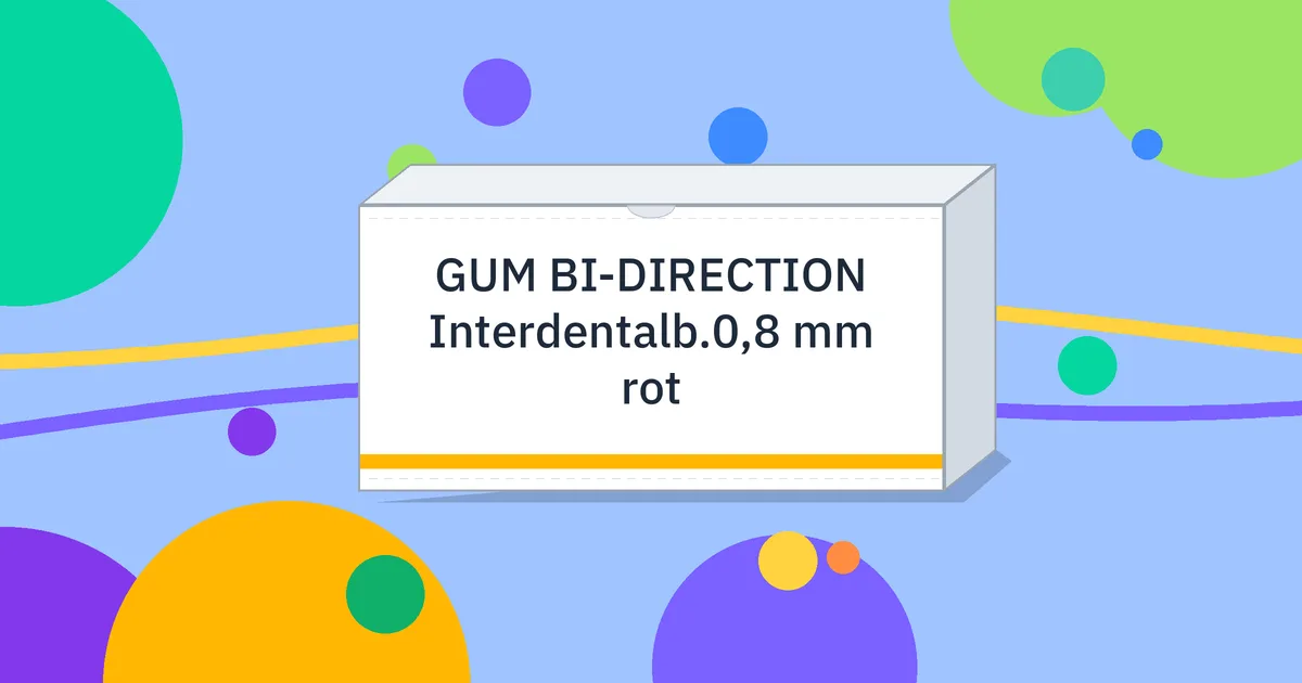 Symbolbild: Packung mit der Aufschrift GUM BI-DIRECTION Interdentalb.0,8 mm rot (PZN 20599482) – Verfügbarkeit und Bezug in Apotheken in Frankfurt am Main
