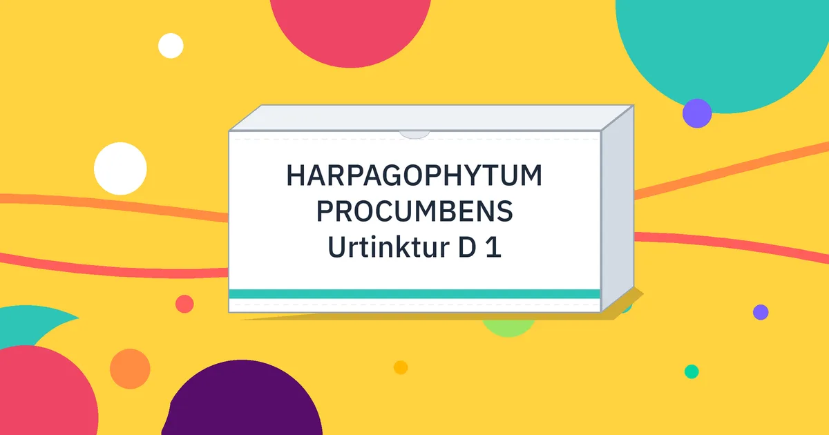 Symbolbild: Packung mit der Aufschrift HARPAGOPHYTUM PROCUMBENS Urtinktur D 1 (PZN 02123801) – Verfügbarkeit und Bezug in Apotheken in Frankfurt am Main