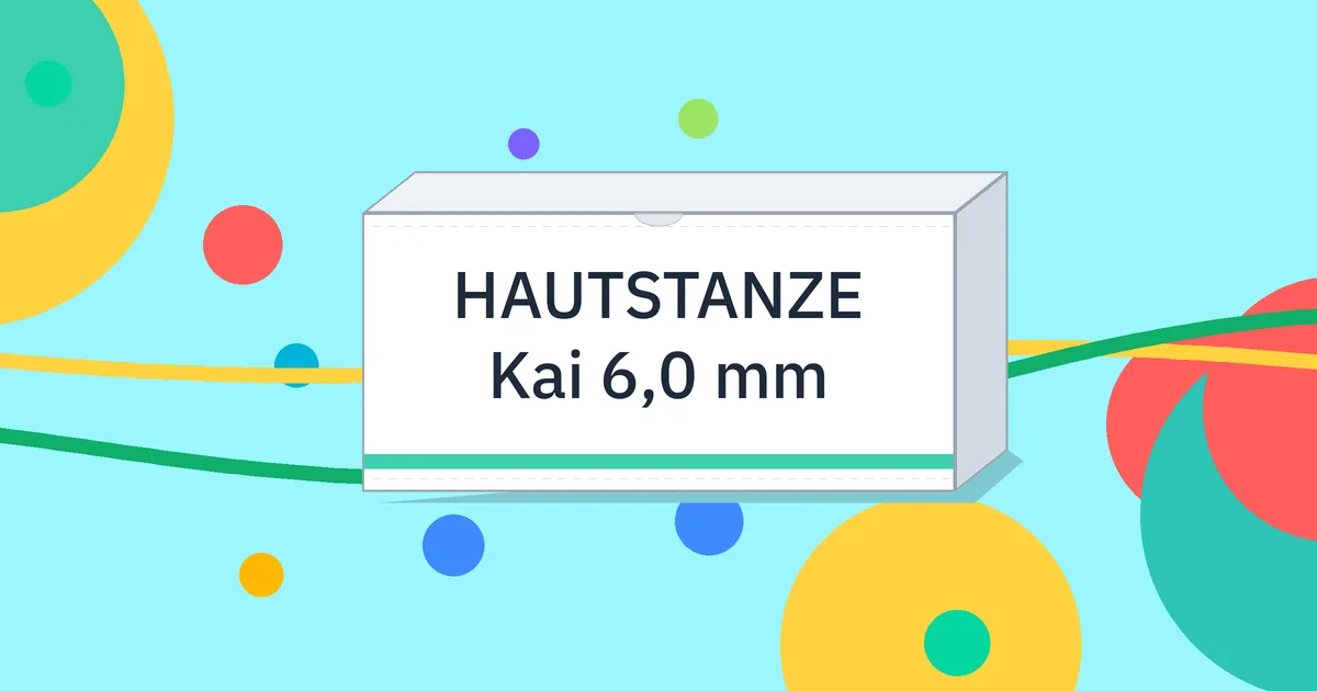 Symbolbild: Packung mit der Aufschrift HAUTSTANZE Kai 6,0 mm (PZN 18605086) – Verfügbarkeit und Bezug in Apotheken in Frankfurt am Main