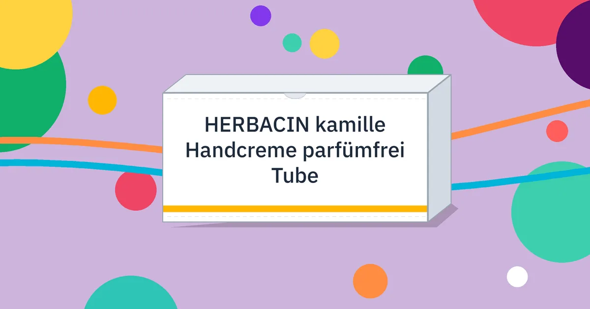 Symbolbild: Packung mit der Aufschrift HERBACIN kamille Handcreme parfümfrei Tube (PZN 10345071) – Verfügbarkeit und Bezug in Apotheken in Frankfurt am Main