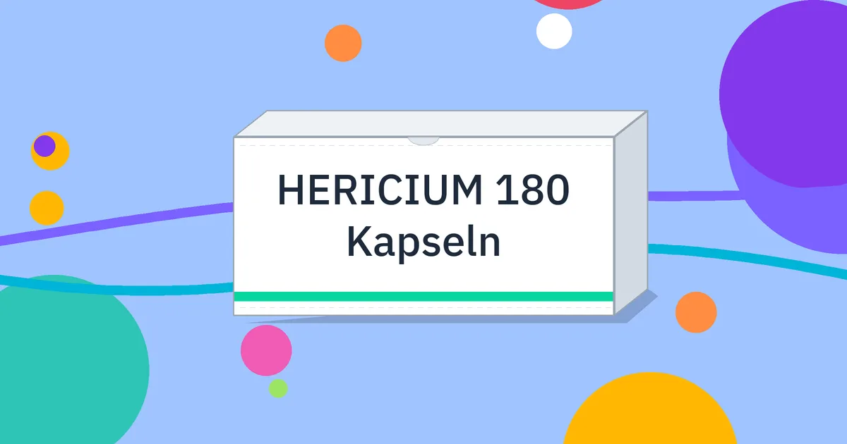 Symbolbild: Packung mit der Aufschrift HERICIUM 180 Kapseln (PZN 15306271) – Verfügbarkeit und Bezug in Apotheken in Frankfurt am Main