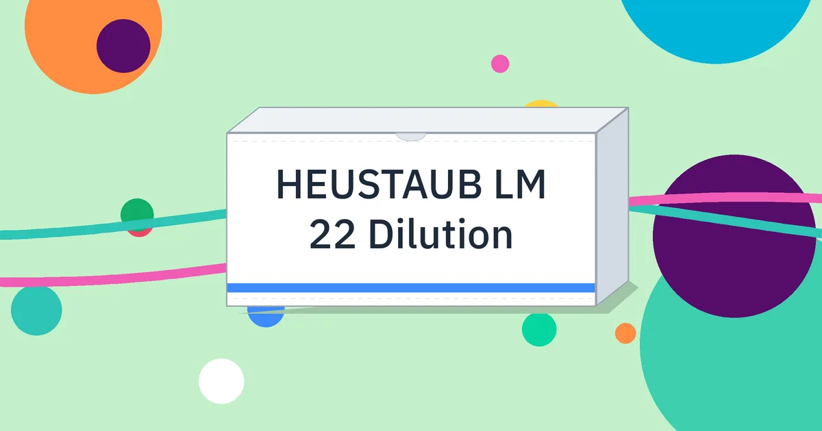 Symbolbild: Packung mit der Aufschrift HEUSTAUB LM 22 Dilution (PZN 12888462) – Verfügbarkeit und Bezug in Apotheken in Frankfurt am Main