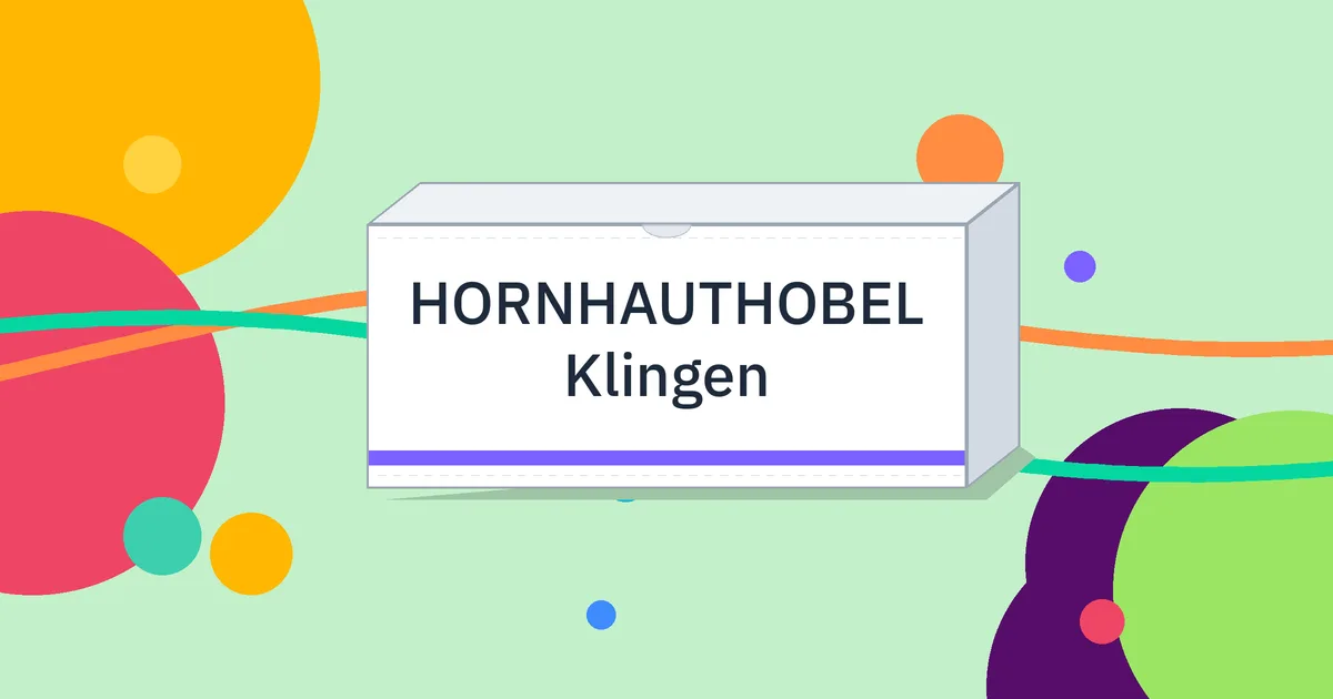Symbolbild: Packung mit der Aufschrift HORNHAUTHOBEL Klingen (PZN 04755735) – Verfügbarkeit und Bezug in Apotheken in Frankfurt am Main