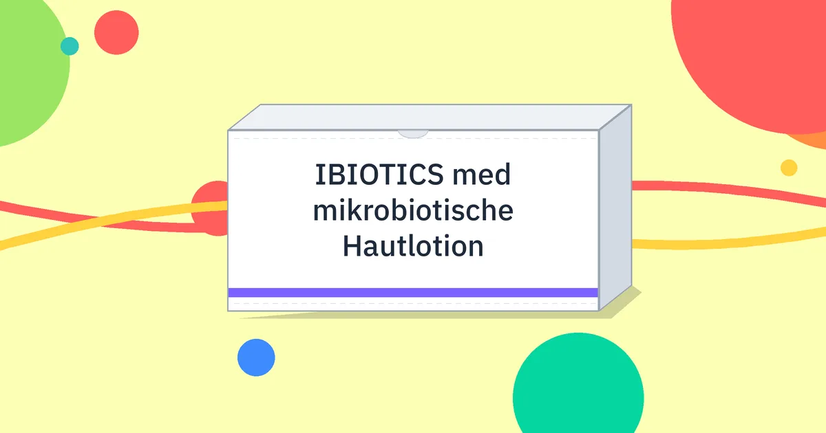 Symbolbild: Packung mit der Aufschrift IBIOTICS med mikrobiotische Hautlotion (PZN 14351536) – Verfügbarkeit und Bezug in Apotheken in Frankfurt am Main