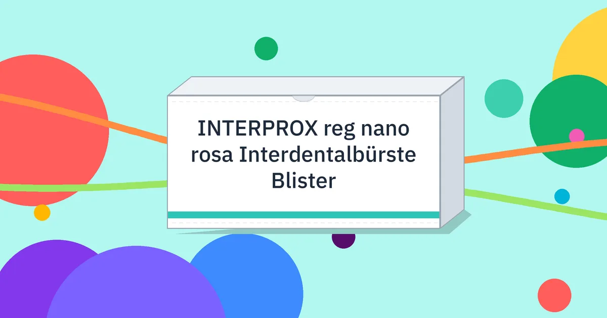 Symbolbild: Packung mit der Aufschrift INTERPROX reg nano rosa Interdentalbürste Blister (PZN 10933773) – Verfügbarkeit und Bezug in Apotheken in Frankfurt am Main