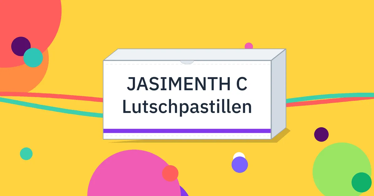 Symbolbild: Packung mit der Aufschrift JASIMENTH C Lutschpastillen (PZN 13711889) – Verfügbarkeit und Bezug in Apotheken in Frankfurt am Main