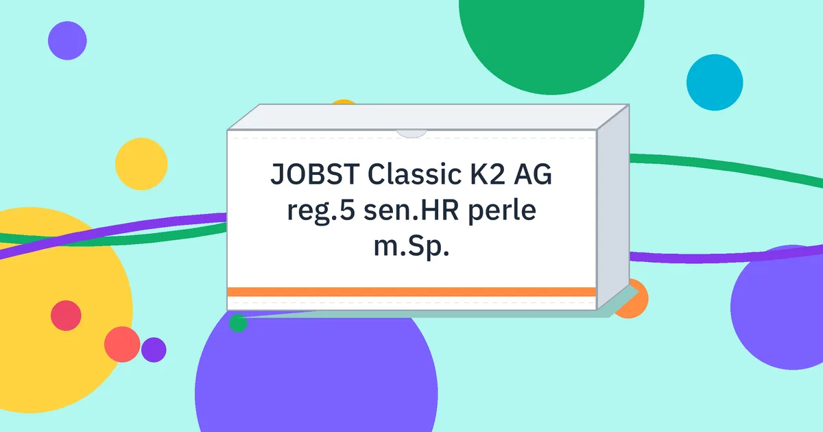 Symbolbild: Packung mit der Aufschrift JOBST Classic K2 AG reg.5 sen.HR perle m.Sp. (PZN 17960224) – Verfügbarkeit und Bezug in Apotheken in Frankfurt am Main