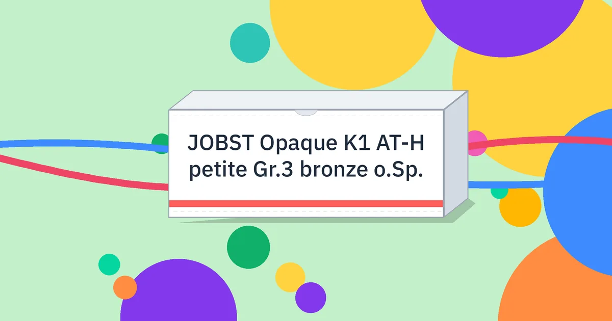 Symbolbild: Packung mit der Aufschrift JOBST Opaque K1 AT-H petite Gr.3 bronze o.Sp. (PZN 13102185) – Verfügbarkeit und Bezug in Apotheken in Frankfurt am Main