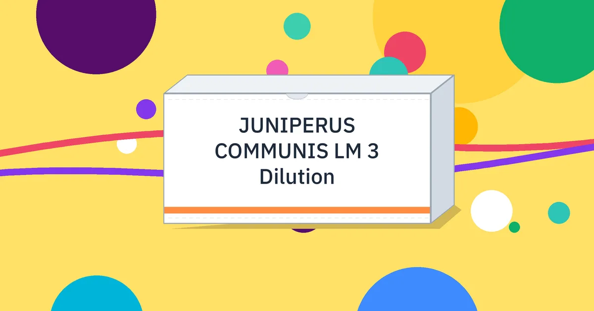 Symbolbild: Packung mit der Aufschrift JUNIPERUS COMMUNIS LM 3 Dilution (PZN 13564514) – Verfügbarkeit und Bezug in Apotheken in Frankfurt am Main
