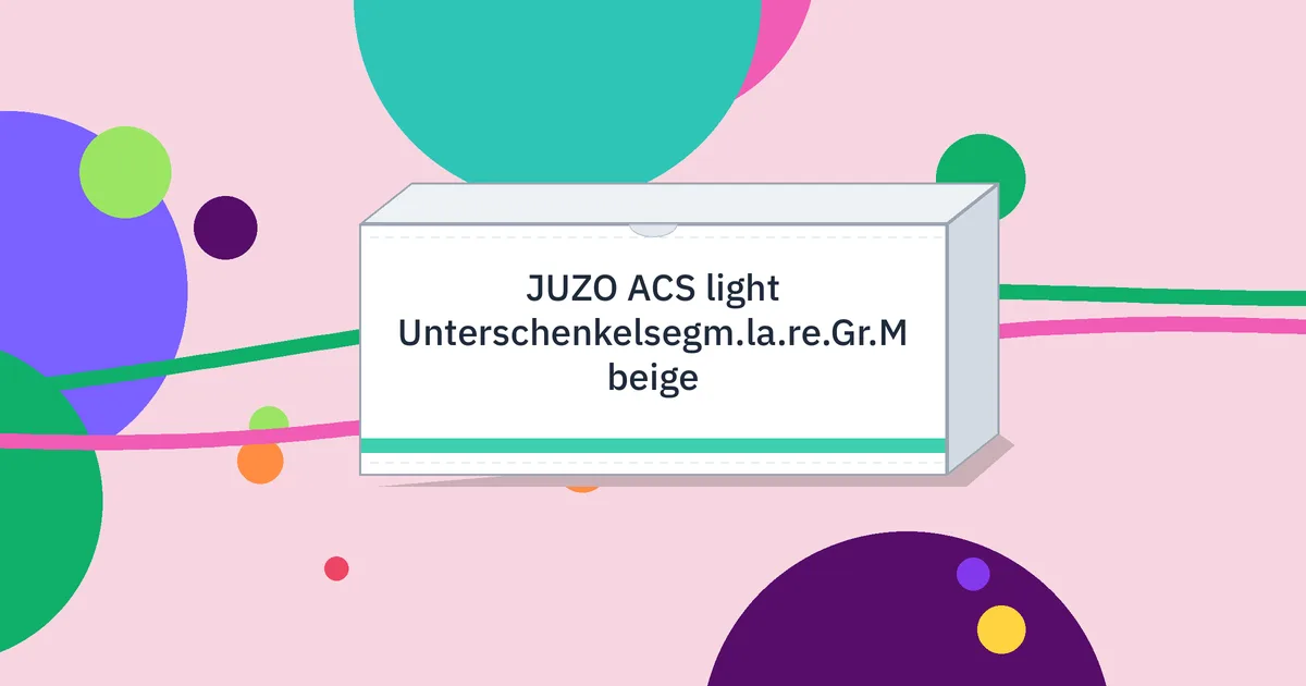 Symbolbild: Packung mit der Aufschrift JUZO ACS light Unterschenkelsegm.la.re.Gr.M beige (PZN 13885537) – Verfügbarkeit und Bezug in Apotheken in Frankfurt am Main