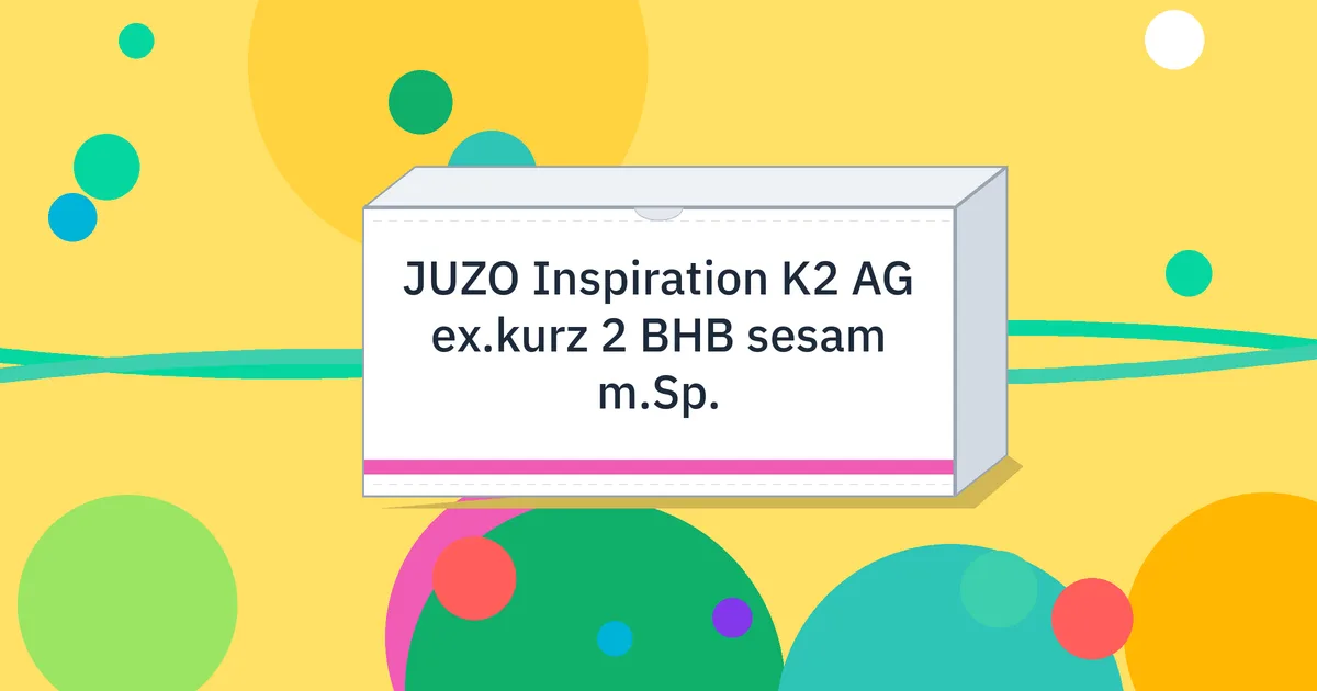 Symbolbild: Packung mit der Aufschrift JUZO Inspiration K2 AG ex.kurz 2 BHB sesam m.Sp. (PZN 14835412) – Verfügbarkeit und Bezug in Apotheken in Frankfurt am Main