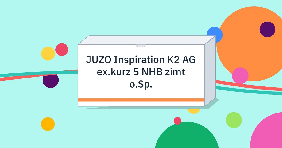 Symbolbild: Packung mit der Aufschrift JUZO Inspiration K2 AG ex.kurz 5 NHB zimt o.Sp. (PZN 14925262) – Verfügbarkeit und Bezug in Apotheken in Frankfurt am Main