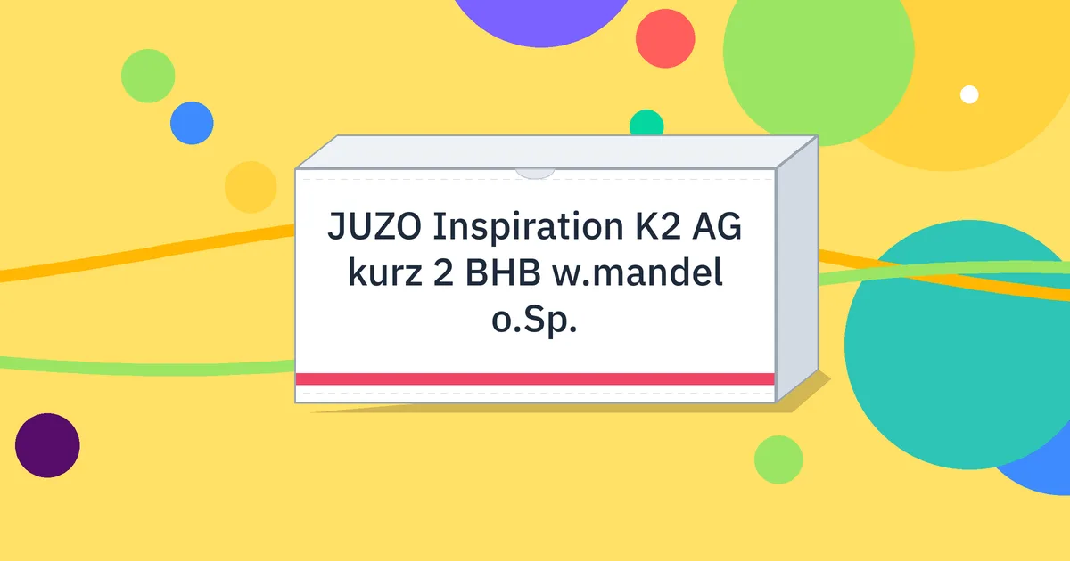 Symbolbild: Packung mit der Aufschrift JUZO Inspiration K2 AG kurz 2 BHB w.mandel o.Sp. (PZN 14850794) – Verfügbarkeit und Bezug in Apotheken in Frankfurt am Main