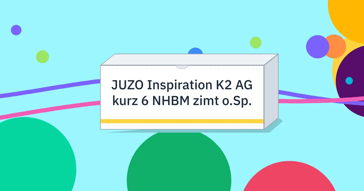 Symbolbild: Packung mit der Aufschrift JUZO Inspiration K2 AG kurz 6 NHBM zimt o.Sp. (PZN 14950745) – Verfügbarkeit und Bezug in Apotheken in Frankfurt am Main