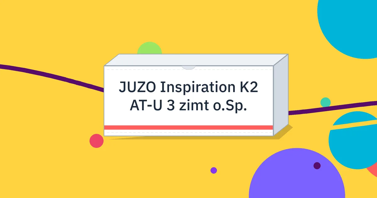 Symbolbild: Packung mit der Aufschrift JUZO Inspiration K2 AT-U 3 zimt o.Sp. (PZN 14927841) – Verfügbarkeit und Bezug in Apotheken in Frankfurt am Main