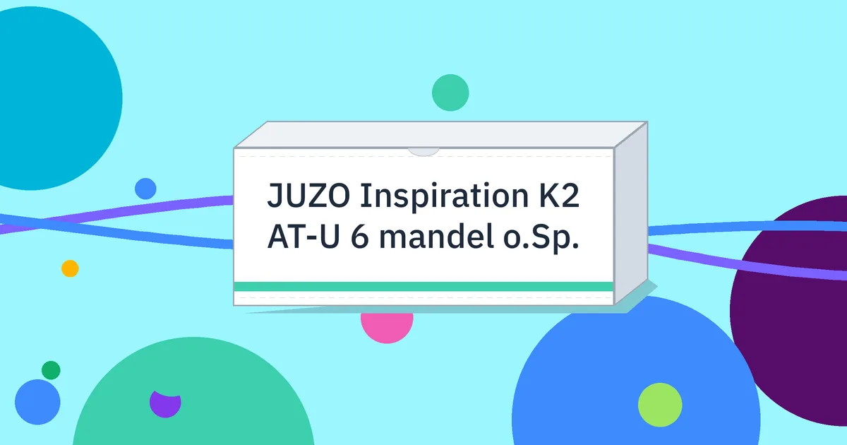 Symbolbild: Packung mit der Aufschrift JUZO Inspiration K2 AT-U 6 mandel o.Sp. (PZN 14928384) – Verfügbarkeit und Bezug in Apotheken in Frankfurt am Main