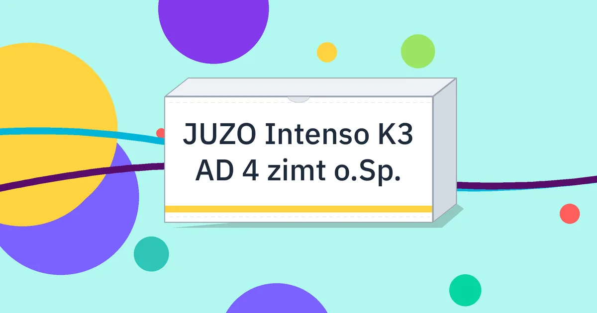 Symbolbild: Packung mit der Aufschrift JUZO Intenso K3 AD 4 zimt o.Sp. (PZN 18637867) – Verfügbarkeit und Bezug in Apotheken in Frankfurt am Main