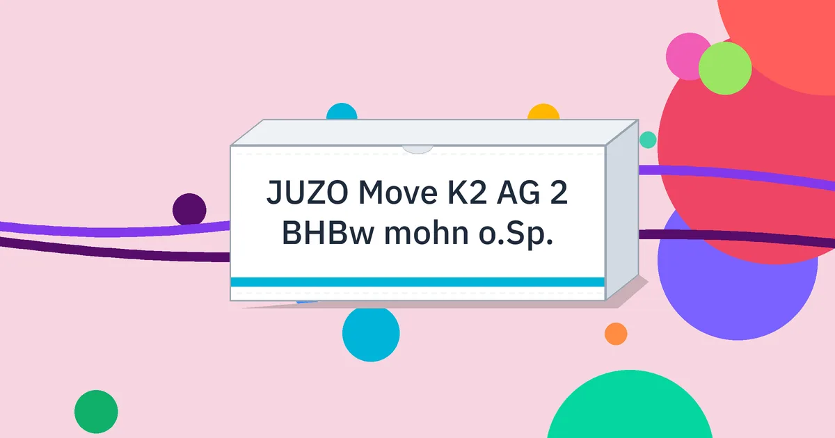Symbolbild: Packung mit der Aufschrift JUZO Move K2 AG 2 BHBw mohn o.Sp. (PZN 18558027) – Verfügbarkeit und Bezug in Apotheken in Frankfurt am Main